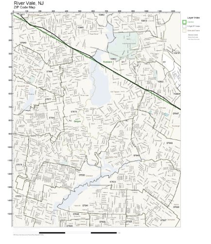 Amazon.com : ZIP Code Wall Map of River Vale, NJ ZIP Code Map Laminated ...