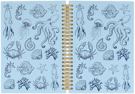Amazon.com: Pugwak Blue Journal Notebook - Ocean Sea Life Coastal ...
