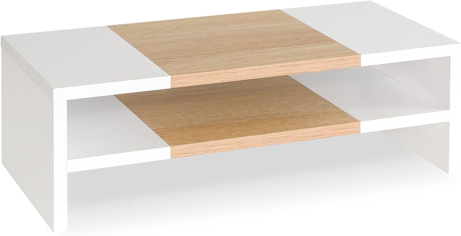 Amazon.com: Computer Monitor Stand with Drawers - White Wood Laptop ...