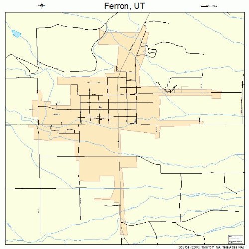 Amazon.com: Large Street & Road Map of Ferron, Utah UT - Printed poster ...