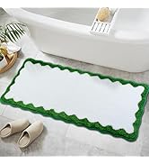 Amazon.com: KOEXM Scalloped Bath Rug 20" x 32" Luxury Microfiber Soft ...