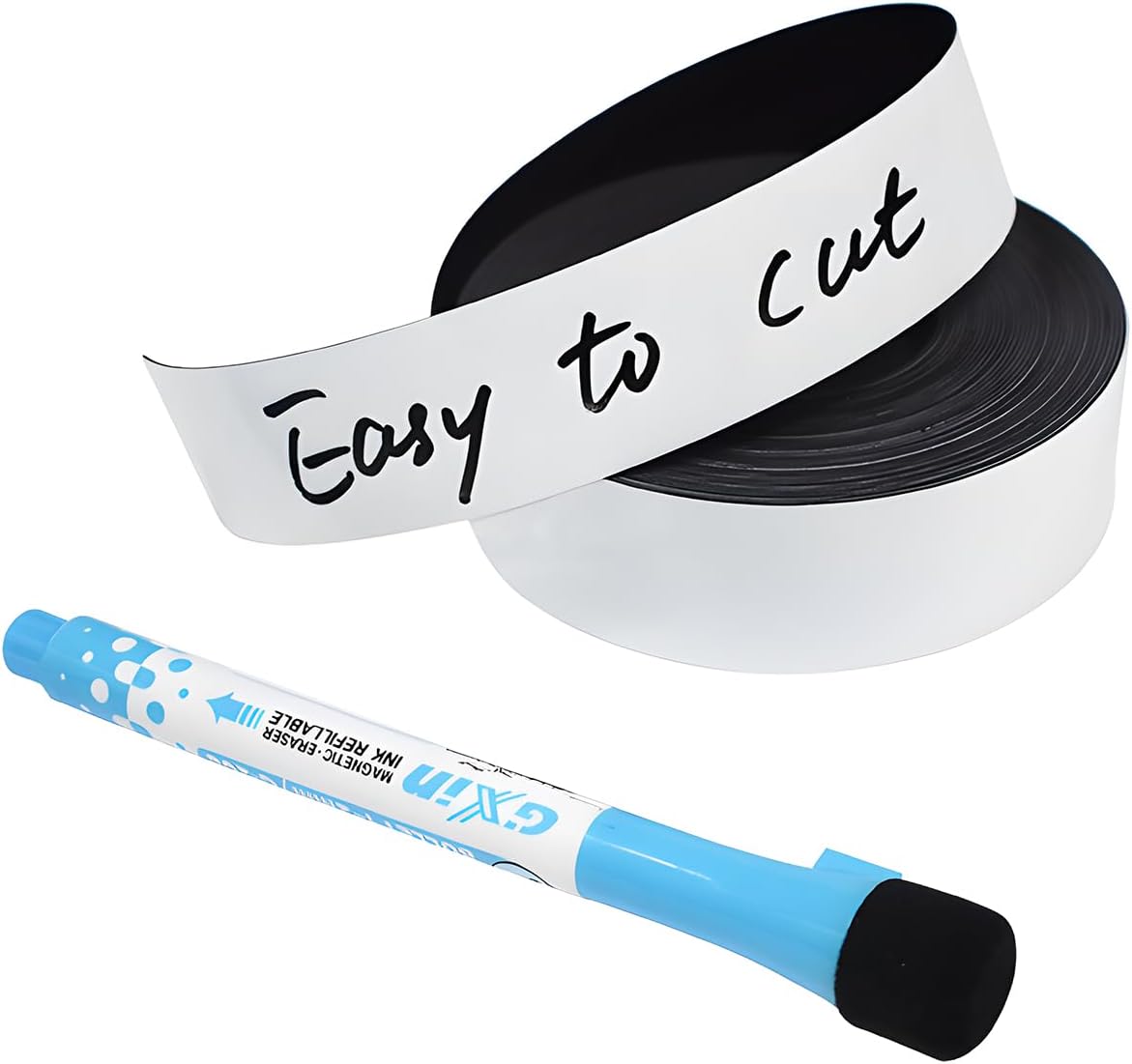 Amazon.com : Yamsop Dry Erase Magnetic Label Strips 2" x 25 Feet White ...