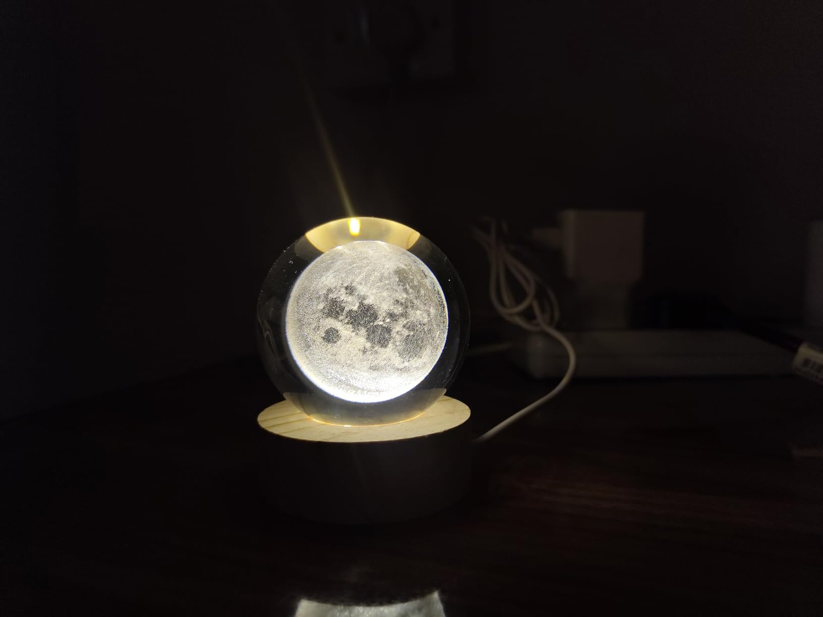 Buy Made Shine 3D Crystal Ball Moon Lamp Cosmic Orbs Crystal with LED ...