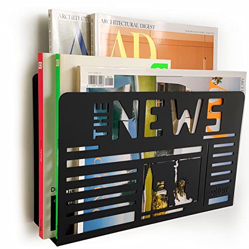 Design Metal Wall Magazine Rack Metal File Organizer (News, Black ...