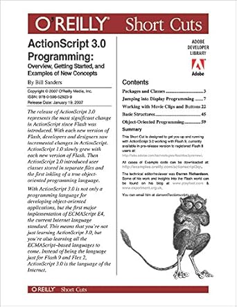 Amazon.com: ActionScript 3.0 Programming: Overview, Getting Started ...