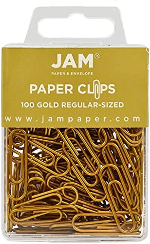 JAM PAPER Colourful Standard Paper Clips - Small 25.4 mm - Gold ...