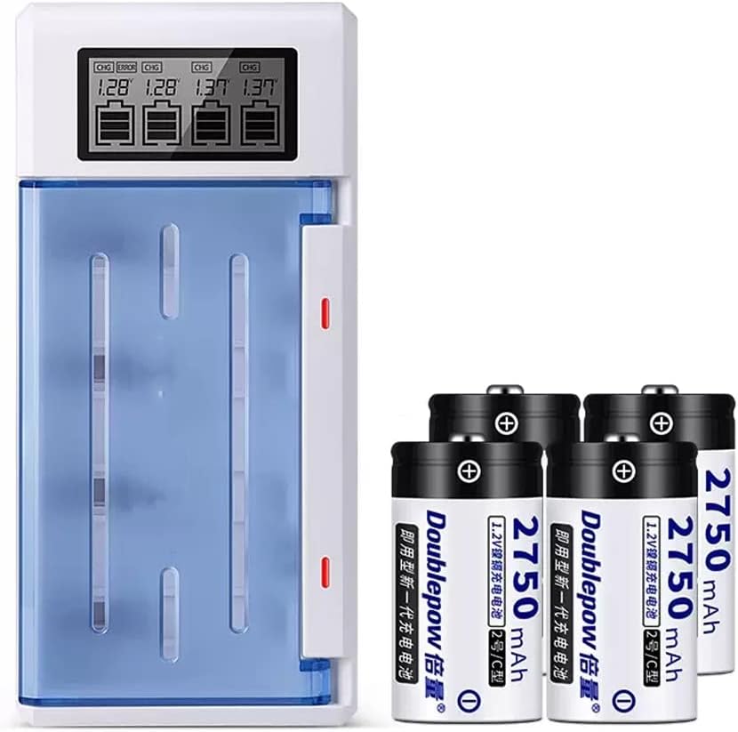 Amazon.com: Rechargeable Battery No.2 Intelligent LCD Fast Charger with ...
