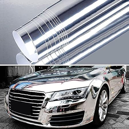 Generic 24''X60''Chrome Mirror Silver Vinyl Wrap Sticker Decal Film ...