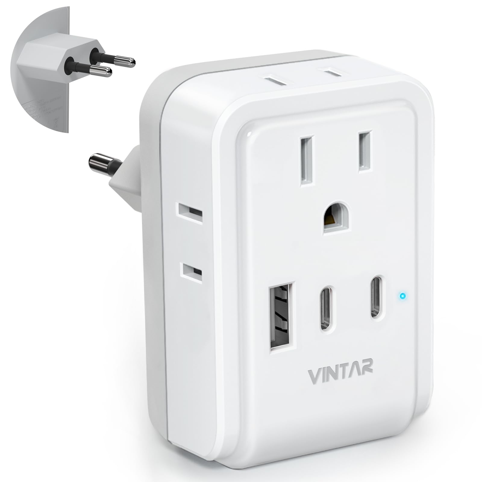 Amazon.com: [1-Pack] European Travel Plug Adapter, VINTAR Europe ...