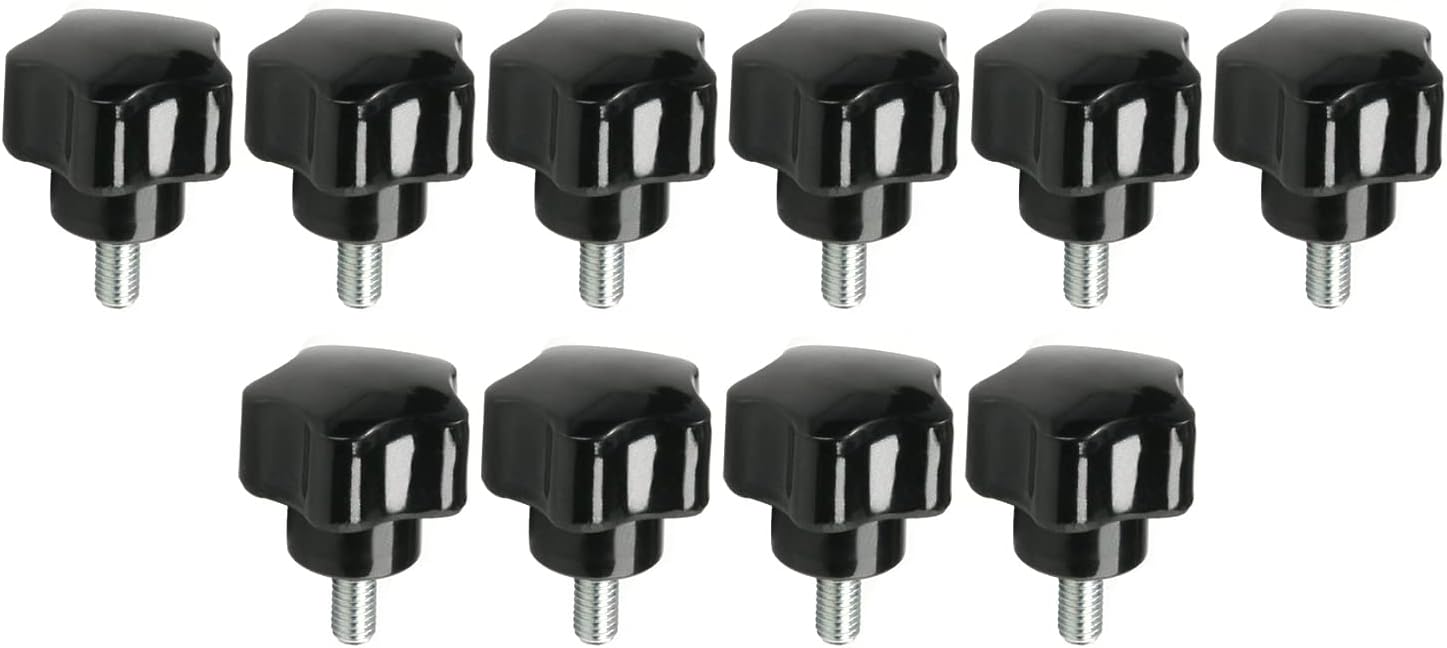 Jutagoss 10Pcs M5 x 10mm Thread Star Knob, 25mm Diameter Male Thread ...