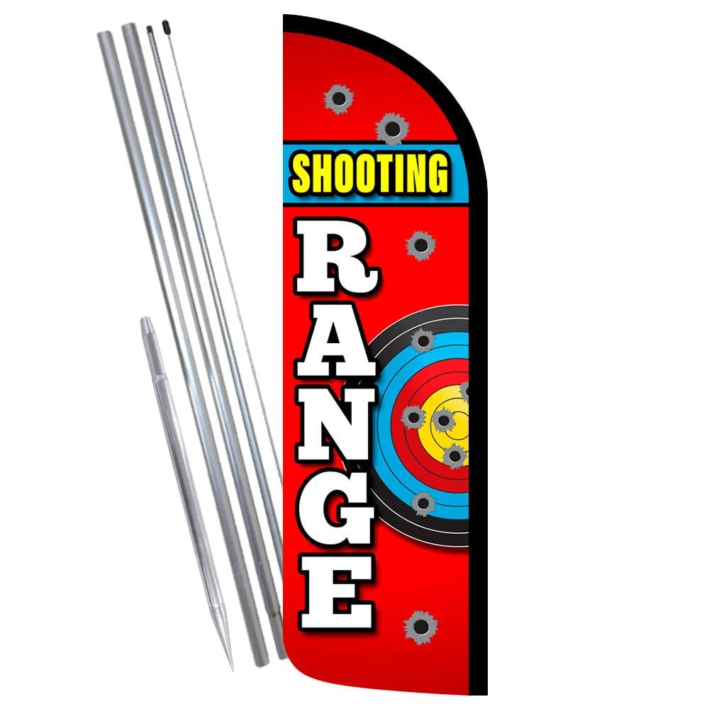 Amazon.com: Shooting Range Premium Windless Feather Banner Flag Kit ...