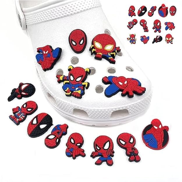 JTD HUB Pack Of 13 Spider-Man DIY Cros Jibitz Charming Shoes ...
