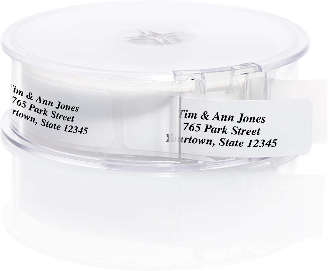 Amazon.com : White Rolled Address Labels with Elegant Dispenser - Roll ...