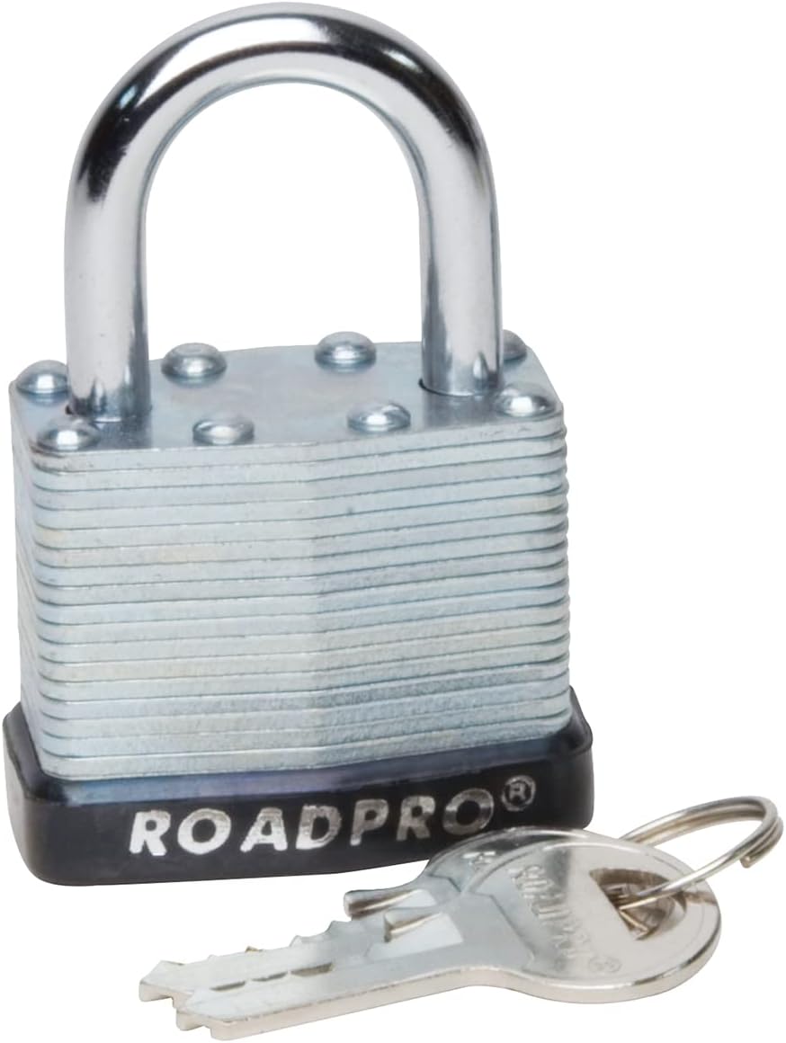 Amazon.com: Roadpro RPLS-40 40mm Solid Brass Padlock with 1" Shackle ...