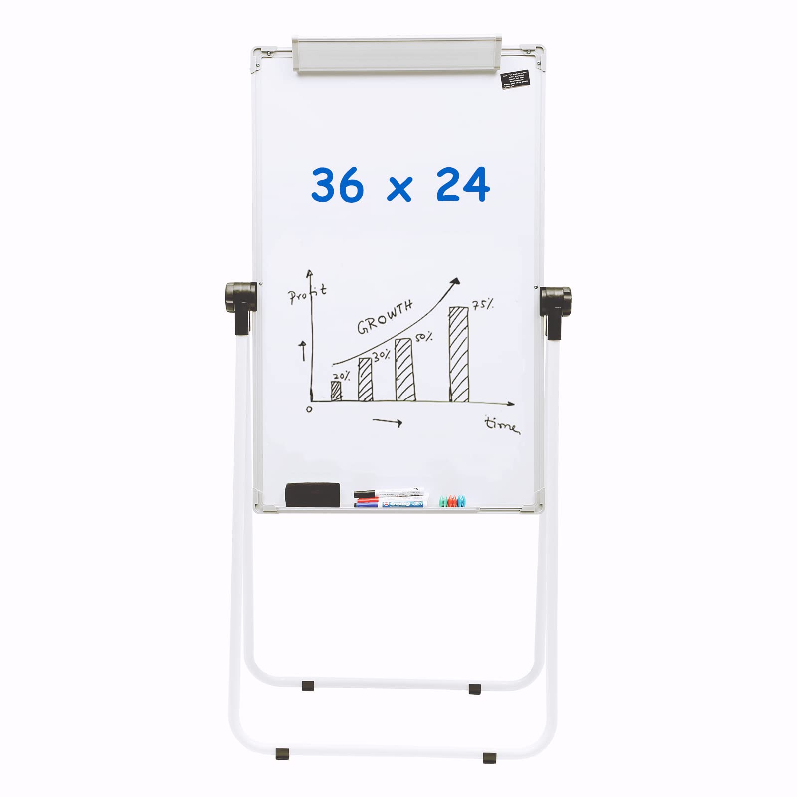 Amazon.com : Easel Whiteboard 36 x 24 Inches Double Sided Magnetic Dry ...