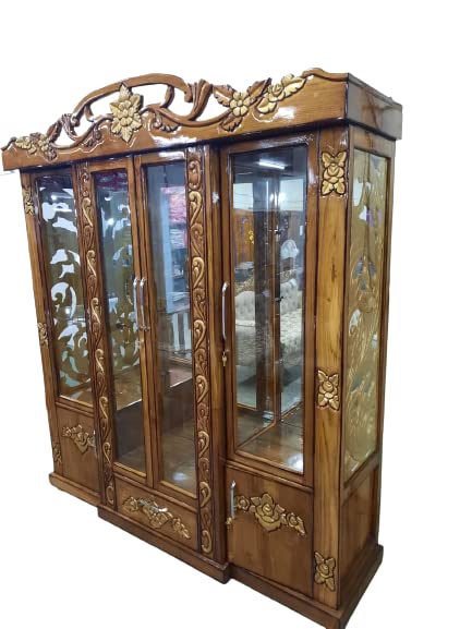 Pure Teakwood (segun) Unique Almirah/Showcase Designed Carving for Home ...