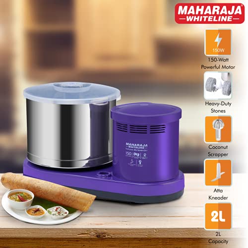 Maharaja Whiteline 150 W Fortune DLX Wet Grinder 2 L (Lavender) with ...