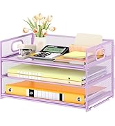 Amazon.com: Subekyu 3 Tier Paper Letter Tray Organizer for Desk, Black ...
