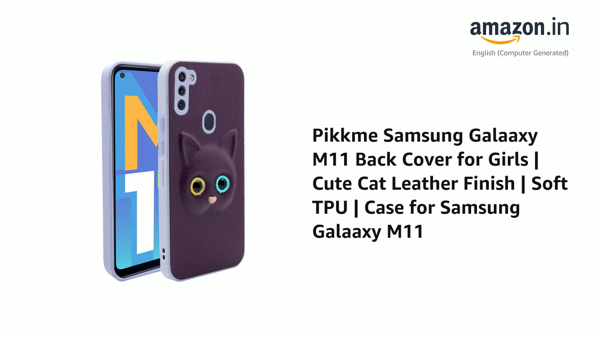 Watch Pikkme Samsung Galaaxy M11 Back Cover for Girls | Cute Cat ...