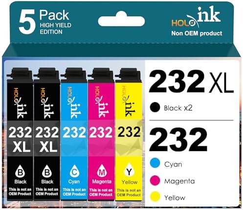 Amazon.com: Epson T232 Standard-Capacity Color and High-Capacity Black ...