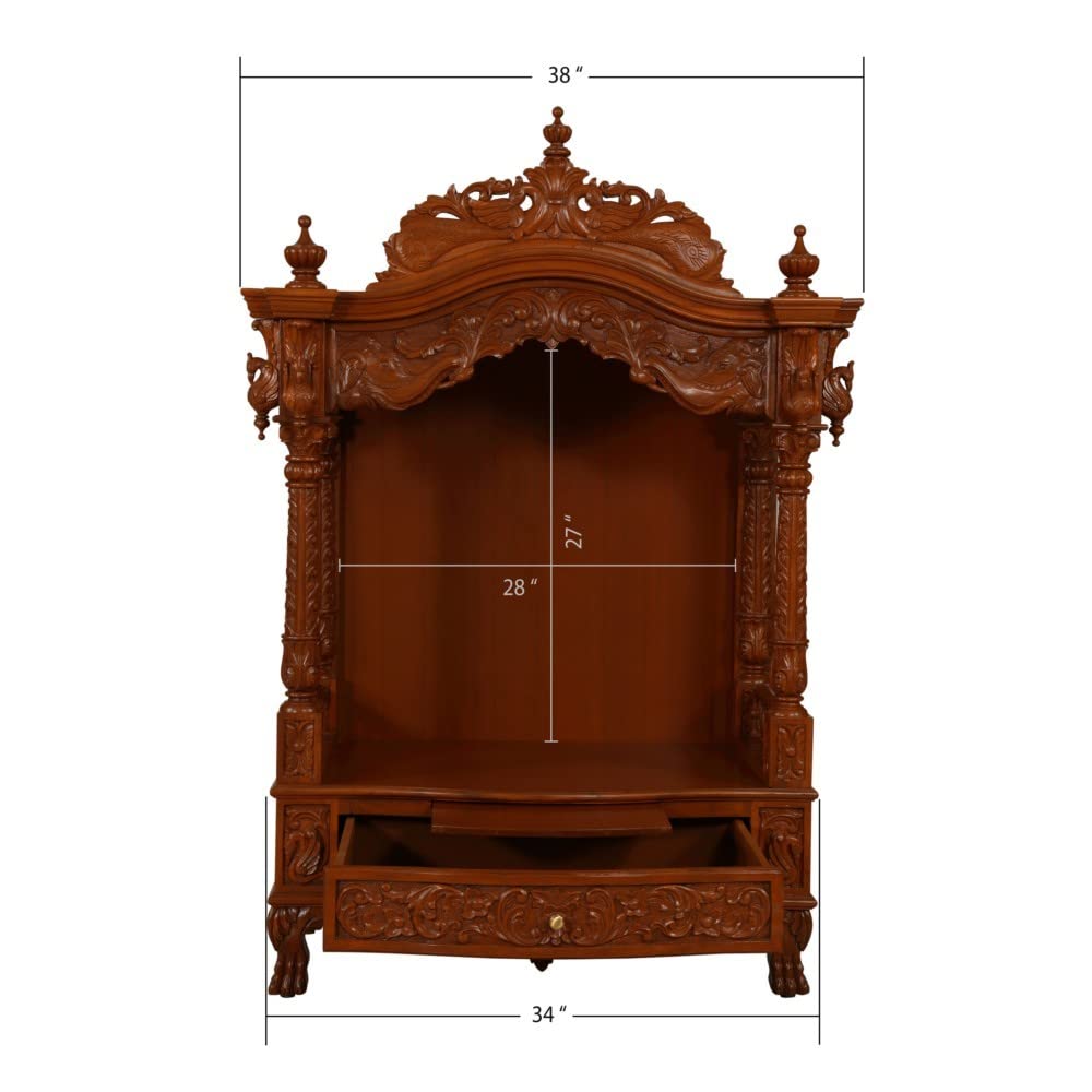Buy Teak Wood Temple for Home Wooden Temple Handcrafted Temple Pooja ...