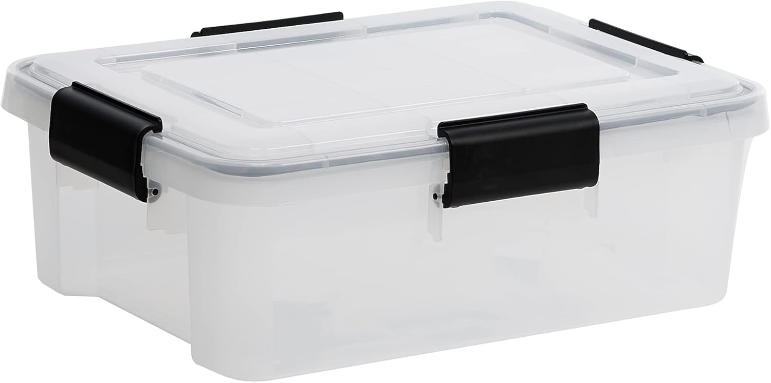 Iris Ohyama Airtight Plastic Storage Boxes with Lids, 10L, Set of 1 ...