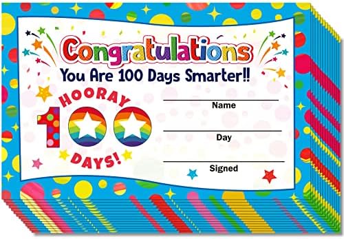 Amazon.com : Zonon 40 Pieces 100th Day of School Award Certificates ...