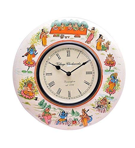 Buy Collectible India Designer Spiritual Theme Wooden Wall Clock ...