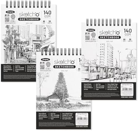 Brustro Artists Sketch Book A6 (Small) Size Stitched Bound 156 Pages 90 ...