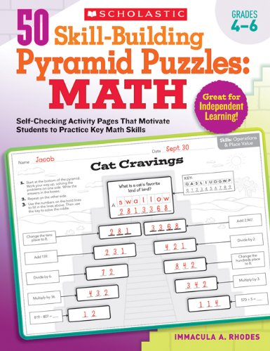 Amazon | 50 Skill-building Pyramid Puzzles: Math: Grades 4-6: Self ...