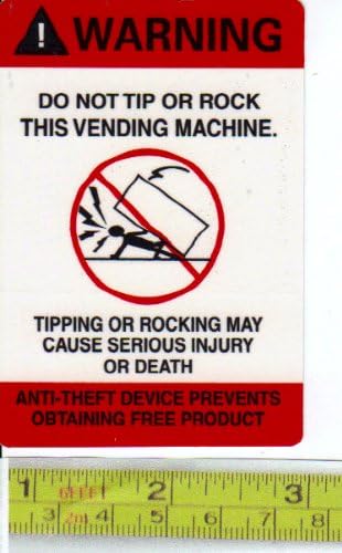 Amazon.com: Sticker that says: Warning Do not Tip or Rock this Vending ...