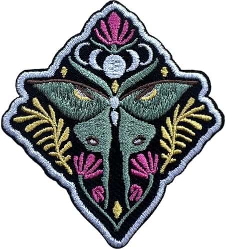 Amazon.com: Luna Moth Butterfly Caterpillar Bug Embroidered Patch 3.8 ...