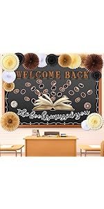 Amazon.com : Qilery 83 Pcs Bulletin Board Set Welcome Back The Books ...