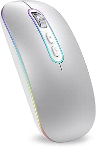 cimetech LED Wireless Mouse, Rechargeable Bluetooth Dual Mode (BT 5.1+2 ...