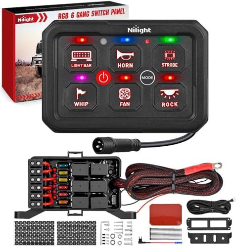 Amazon.com: Nilight 6 Gang Switch Panel Red Circuit Control Relay ...