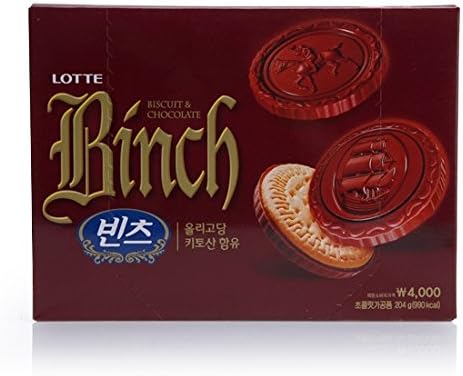 Amazon.com : Binch Lotte Cookies 204g (Box of 2) - Delicious Chocolate ...