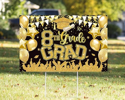 Amazon.com: 8TH Grade Graduation Yard Sign, 8th Grade Graduation ...