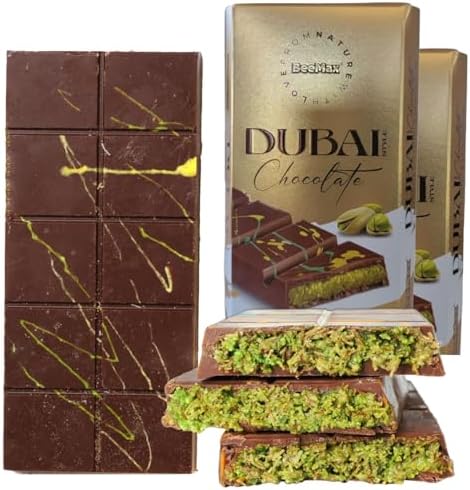 Amazon.com : BeeMax Authentic Dubai-Style Chocolate Bar - 7oz (Pack of ...
