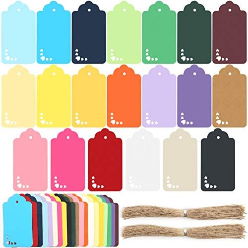 Amazon.com : Nicunom 400 Pcs Colorful Gift Tags, 20 Colors Paper Tags ...