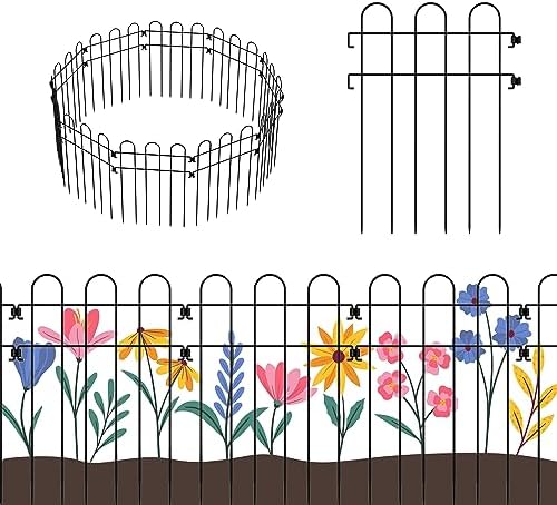 Amazon.com : Gift Boutique Decorative Metal Garden Fence 4 Pack Flowers ...