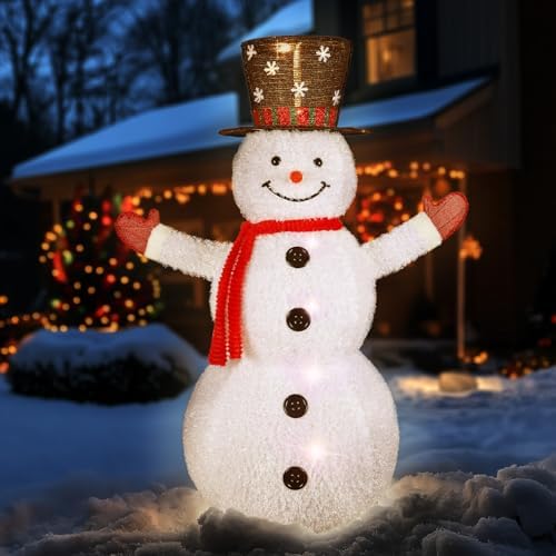 Amazon.com: Lighted Snowman Christmas Decorations,3.6Ft Collapsible ...