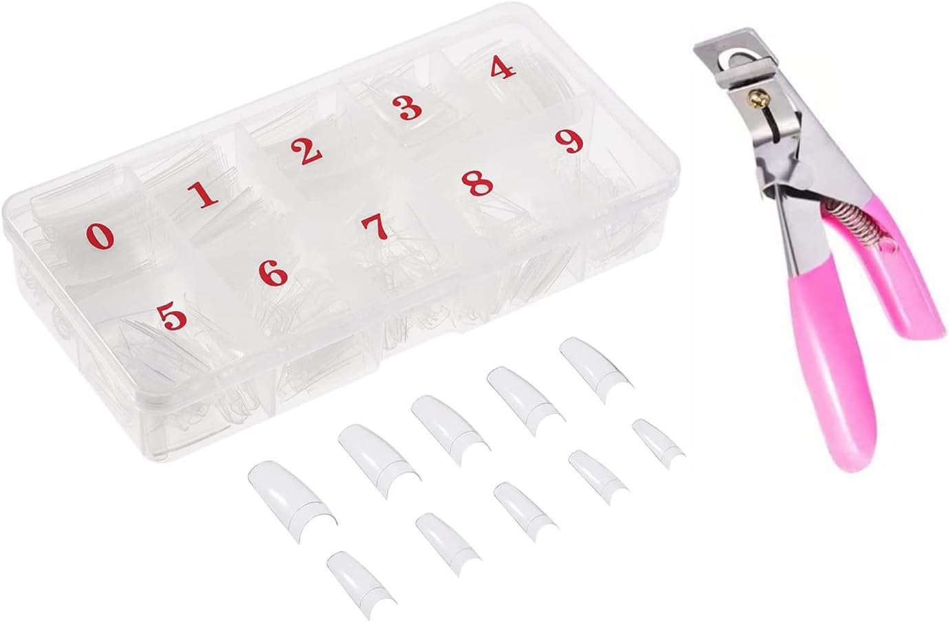 MUEYAN 500PCS Clear False Nails Tips and Acrylic Nail Clipper Set Nail ...