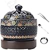 Amazon.com: Enamel Ceramic LED Electric Incense Burner Built-in LED ...