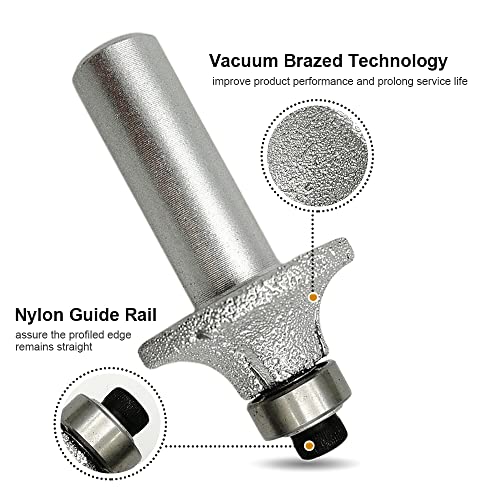 Snapklik.com : 1/2 Inch Shank Round-Over Router Bits 10MM Radius Corner ...