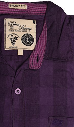 Buy Blueberry Blue Berry Men’s Casual Shirts- Pack of 3 (BB-49, Purple ...
