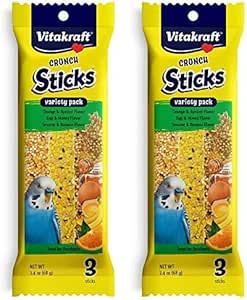 Amazon.com: Vitakraft Crunch Sticks Variety Pack: Orange & Apricot, Egg & Honey, Sesame & Banana ...