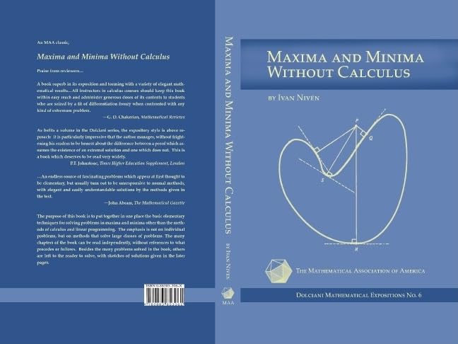Maxima and Minima Without Calculus: Ivan Niven, Lester H. Lance ...