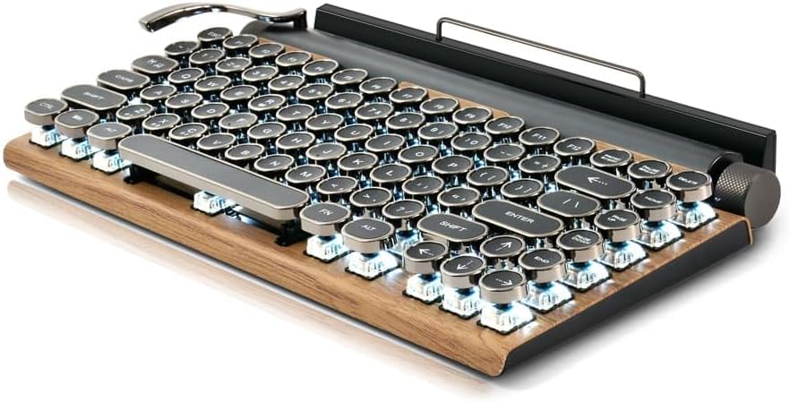 Amazon.com: 7KEYS Typewriter Keyboard Wireless Retro Style, Vintage ...