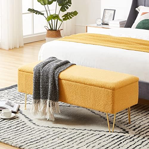 Amazon.com: Cozy Castle 43.3" Bedroom Storage Bench, Storage Bench for ...