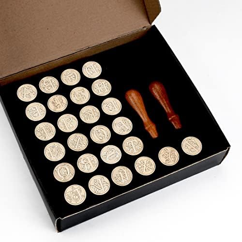 Amazon.com : PATIKIL Alphabet Wax Seal Stamp Kit, 26 Letters A-Z Sealing Wax Stamp with 2pcs ...